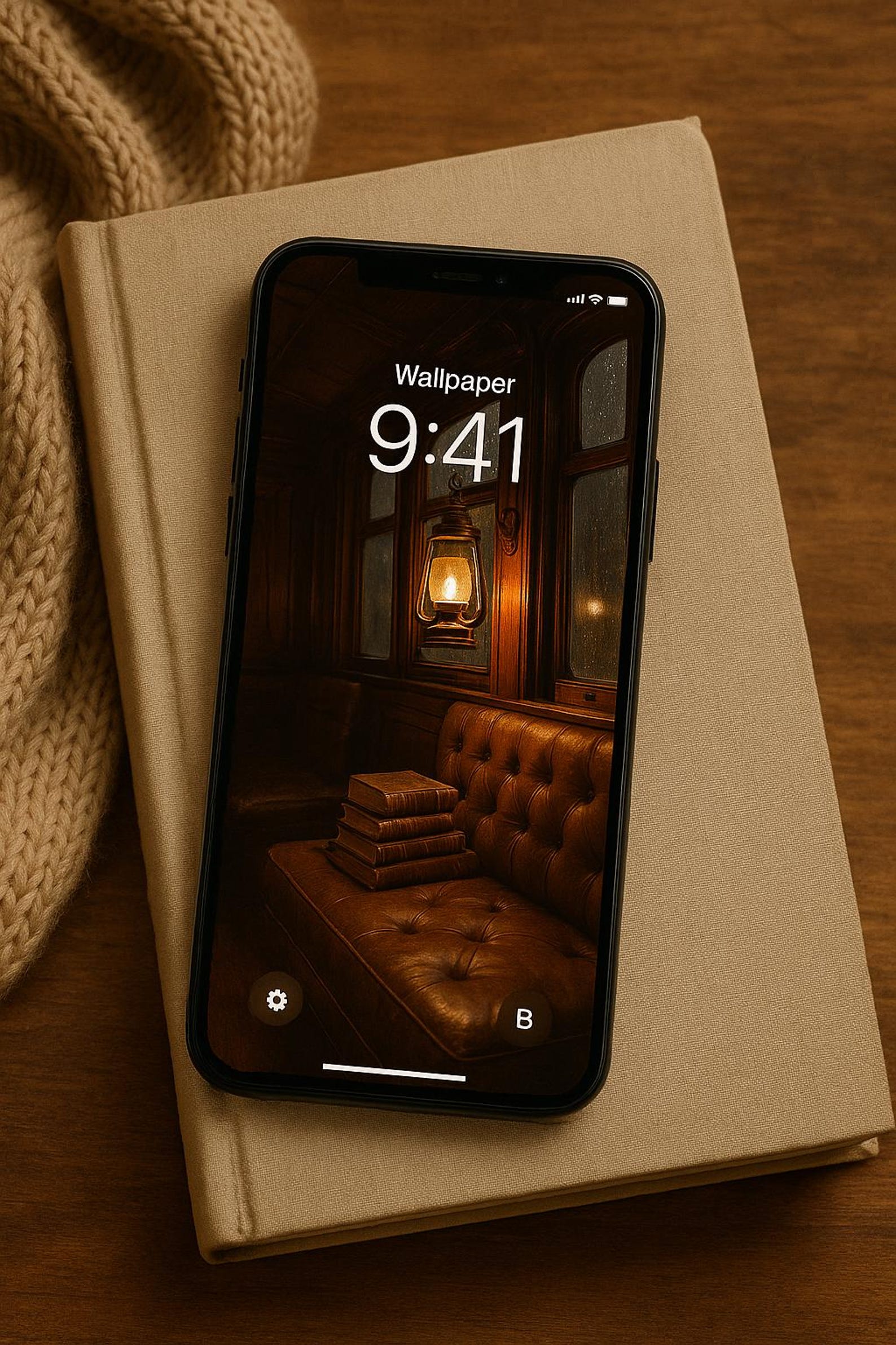 Vintage Train Reading Nook Phone Wallpaper: Rainy Window (digital ...
