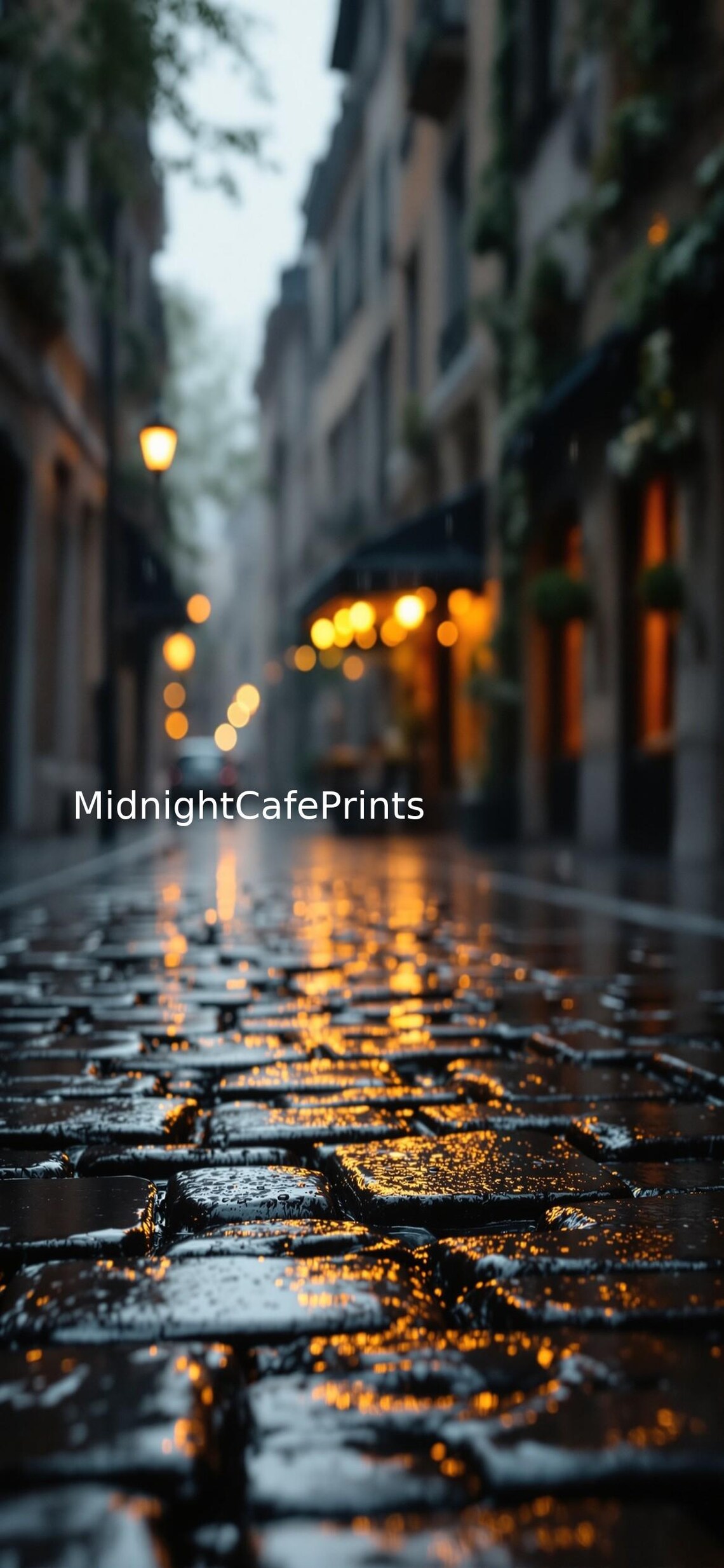 Cozy Rainy Café Street Wallpaper Pack | Warm European Night | Dreamy ...