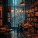 Rainy Bookstore Wallpaper – Cozy European Bookshop Phone Background ...