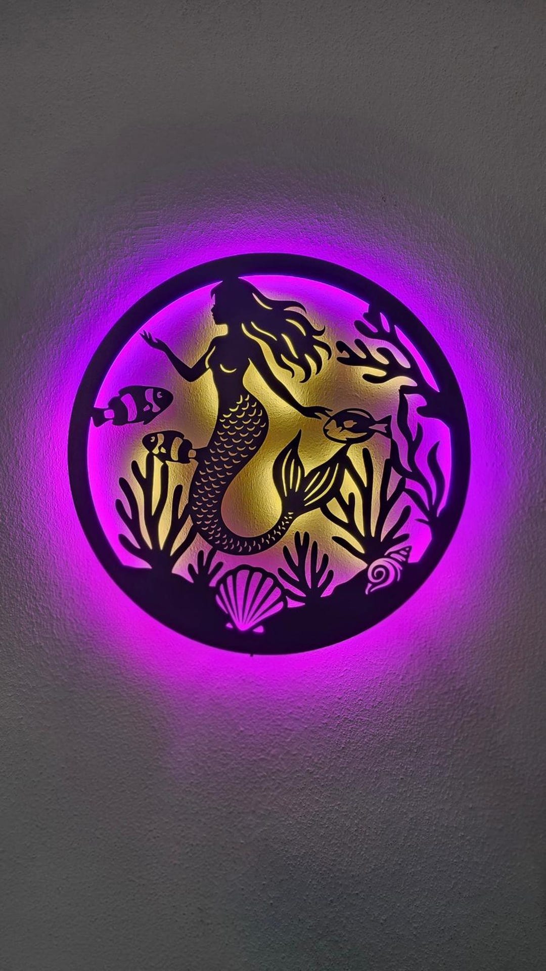 Handmade Mermaid LED Wall Art, Nautical Home Decor - Etsy