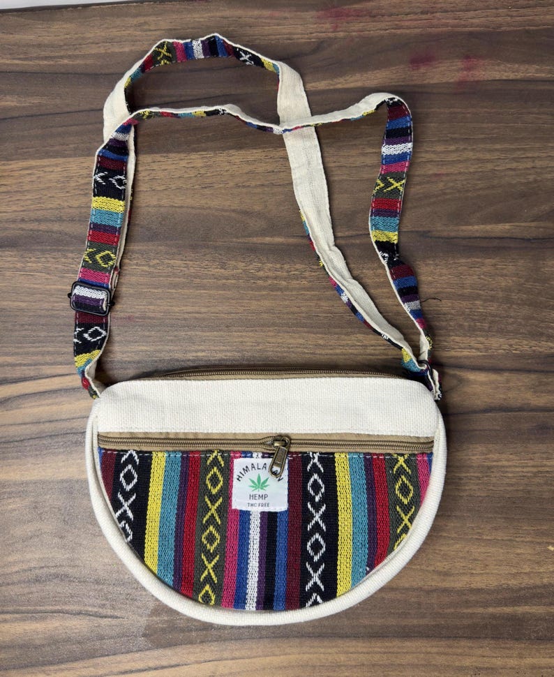 Handmade Hemp Crossbody Bag | Boho Sling Shoulder Travel Purse (7x8 ...