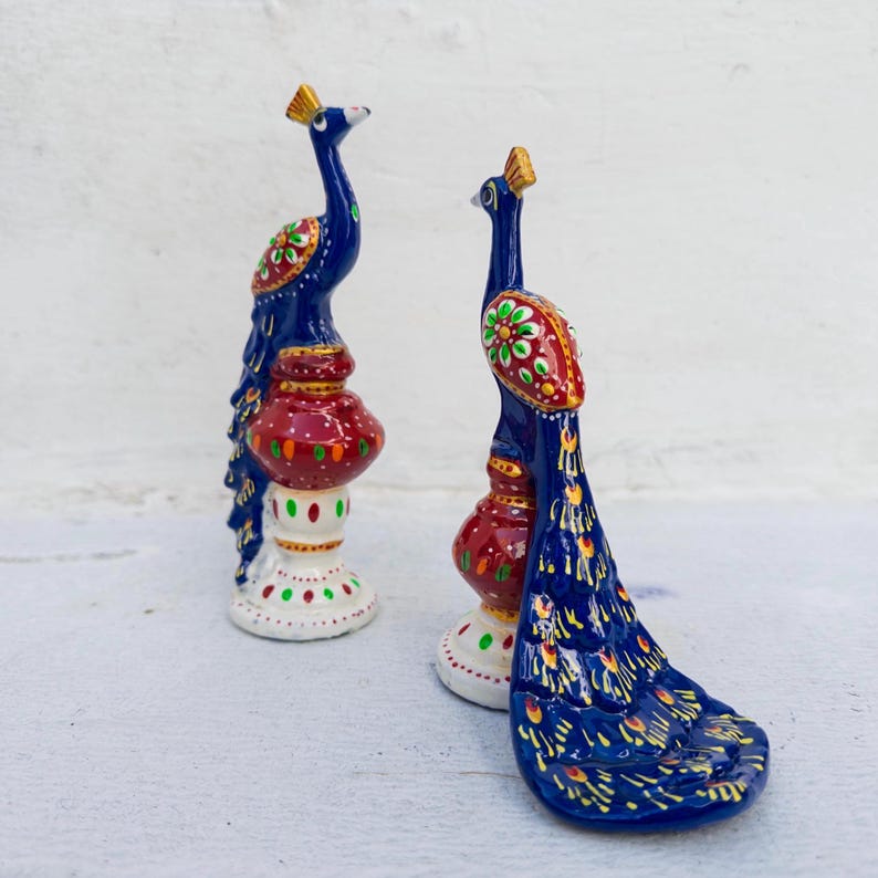 Handcrafted Peacock Figurines – Traditional Indian Art for Elegant Home ...