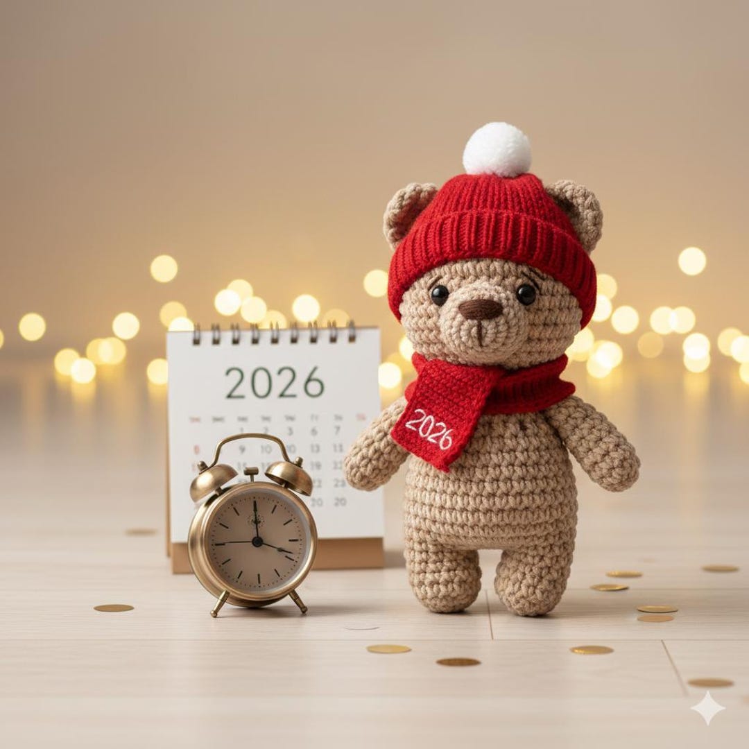 New Year Bear Crochet Pattern 2026 | Beginner Amigurumi Toy (digital ...