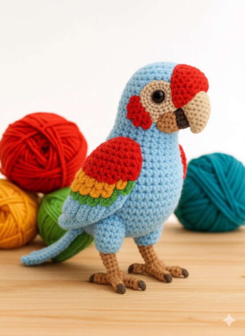 Realistic Parrot Crochet Pattern PDF | Scarlet Macaw Amigurumi - Etsy