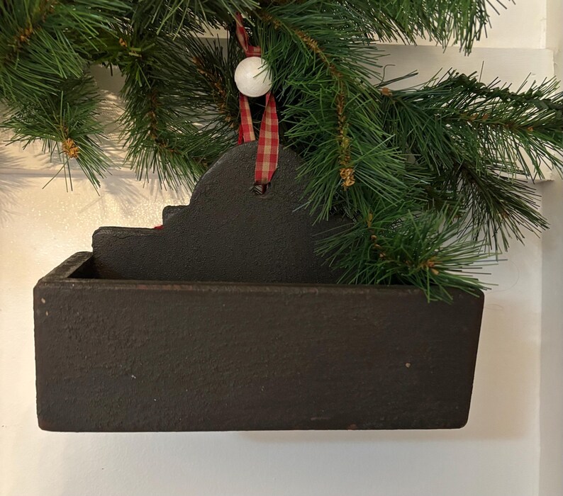 Dark Green Primitive Wooden Wall Box or Table Box - Etsy