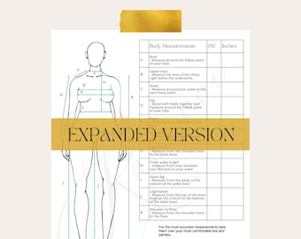 Printable Body Measurement Sewing Guide - Etsy