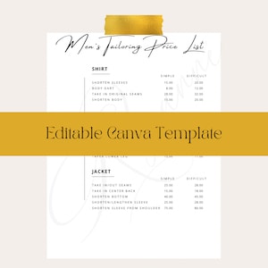 Alteration and Tailoring Price List Alteration Price List - Etsy