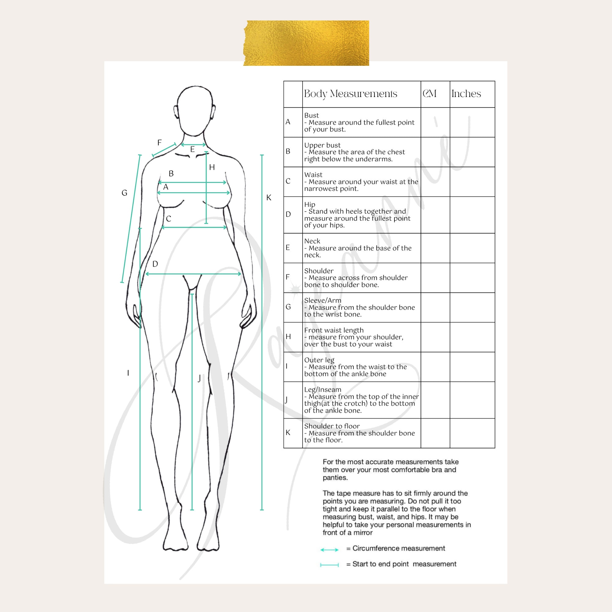 Sewing Plus Size Body Measurement Printable Guide (expanded Version) - Etsy