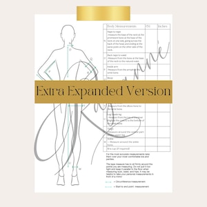 Sewing Body Measurement Guide for Fashion Design (extra Expanded) (PDF ...