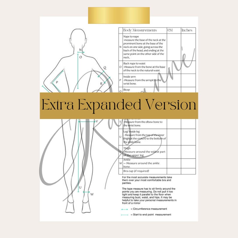Sewing Body Measurement for Fashion Design Body Measurement Guide for ...