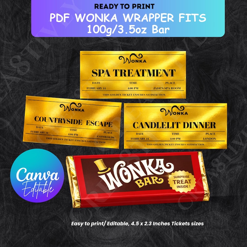 Wonkas Bar Wrapper - Etsy