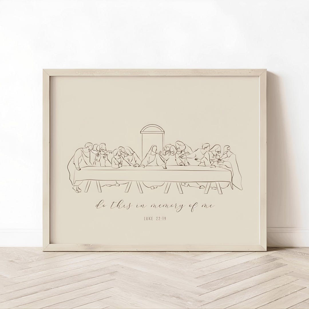 The Last Supper Poster, Christian Painting Wall Print , Printable Jesus ...
