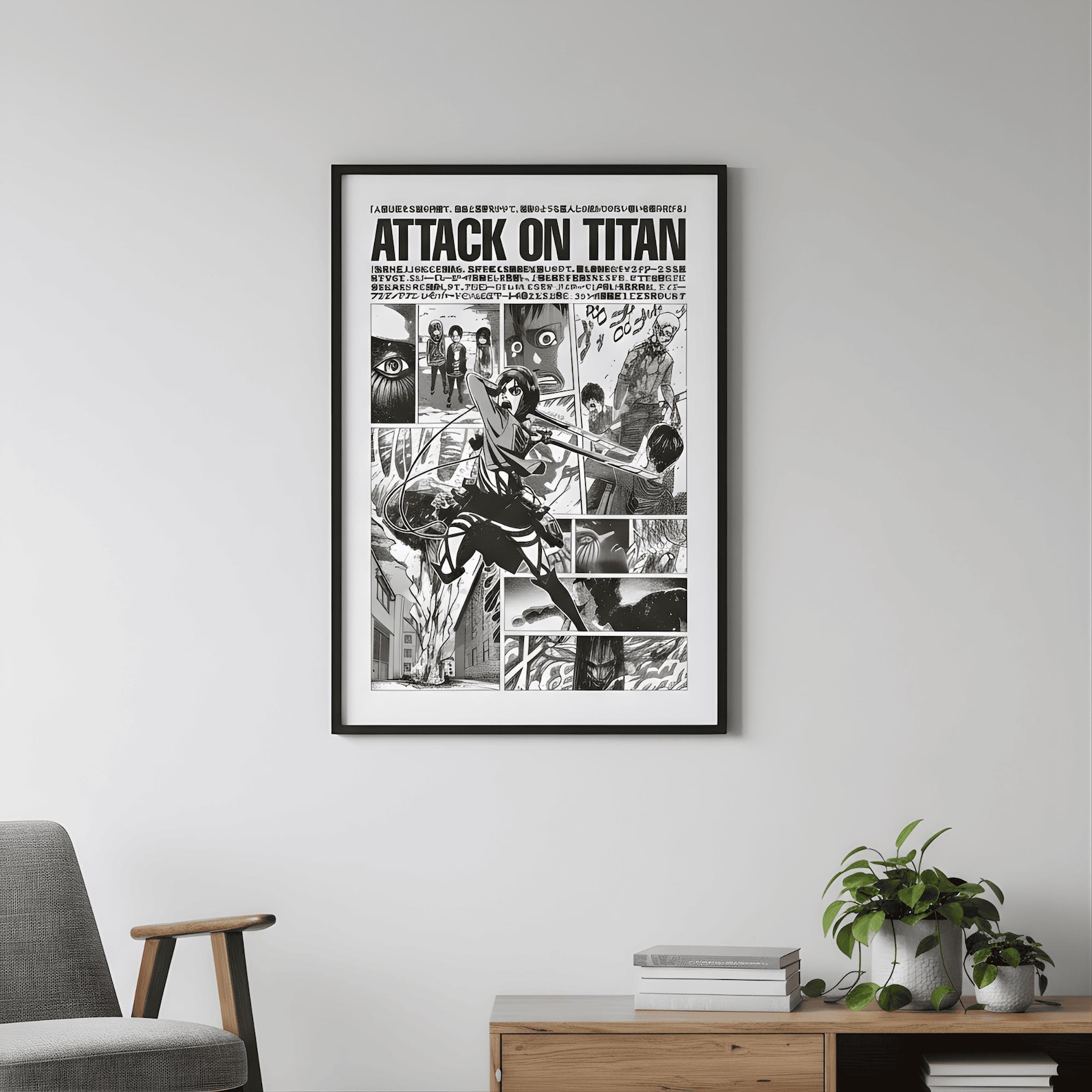 Póster de Ataque a los Titanes, Arte mural de anime AOT, Impresión de ...