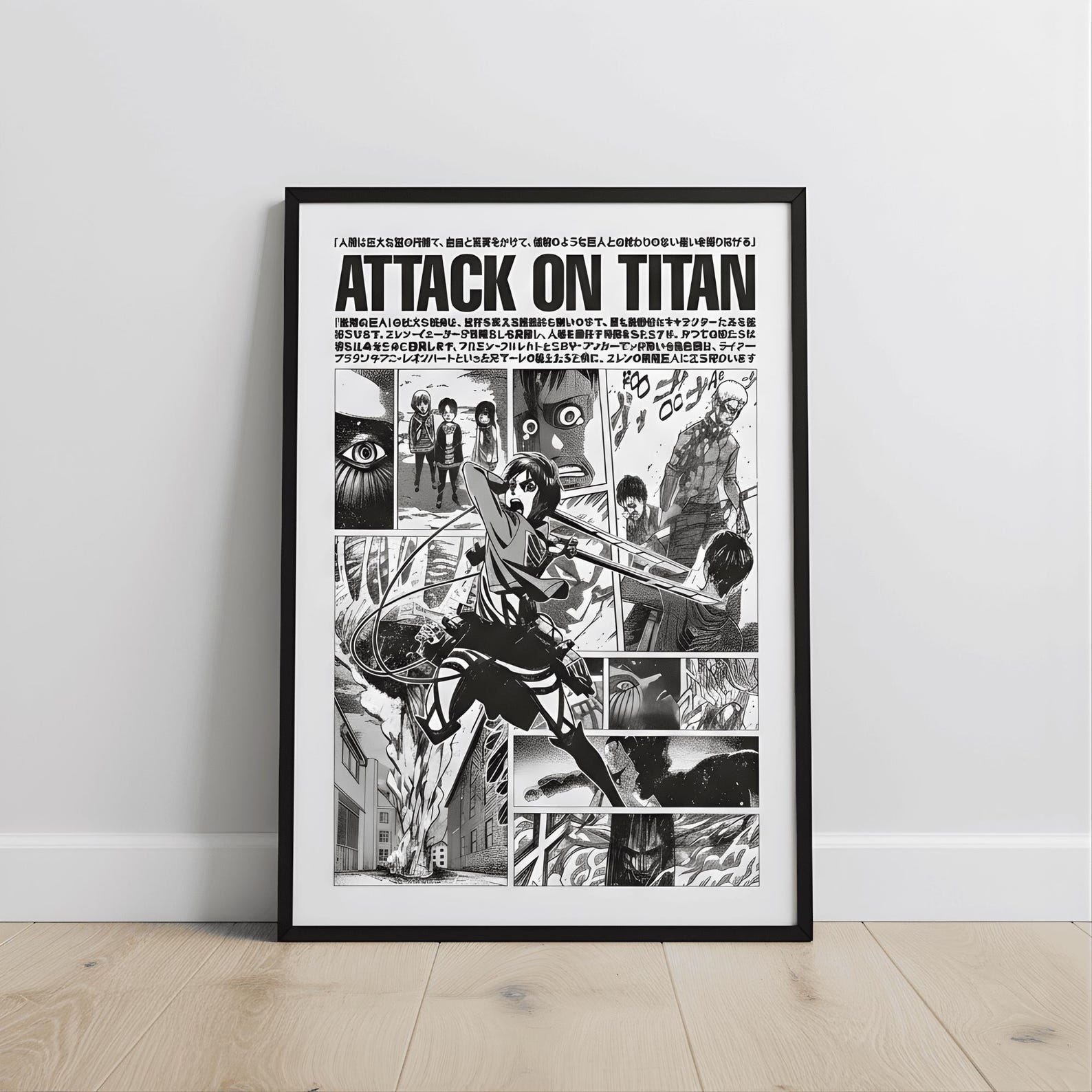 Póster de Ataque a los Titanes, Arte mural de anime AOT, Impresión de ...