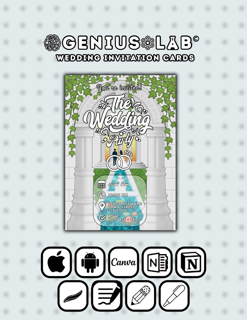 Wedding Invitation Card Templates - Etsy