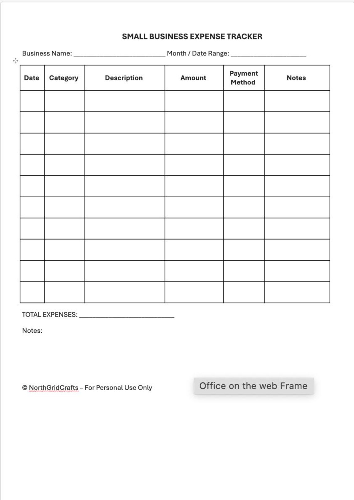 Small Business Expense Tracker | Printable Budget Sheet | Instant ...