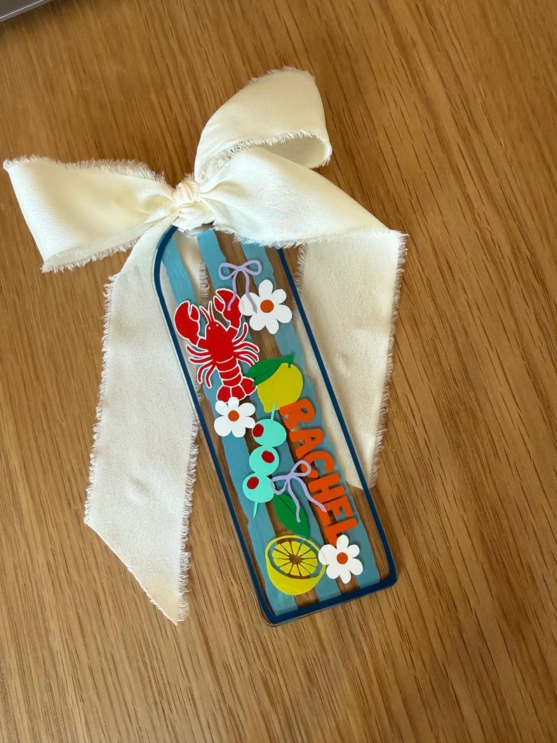 Custom Summer Bookmark With Ribbon | Personalized Gift for Book Lovers ...