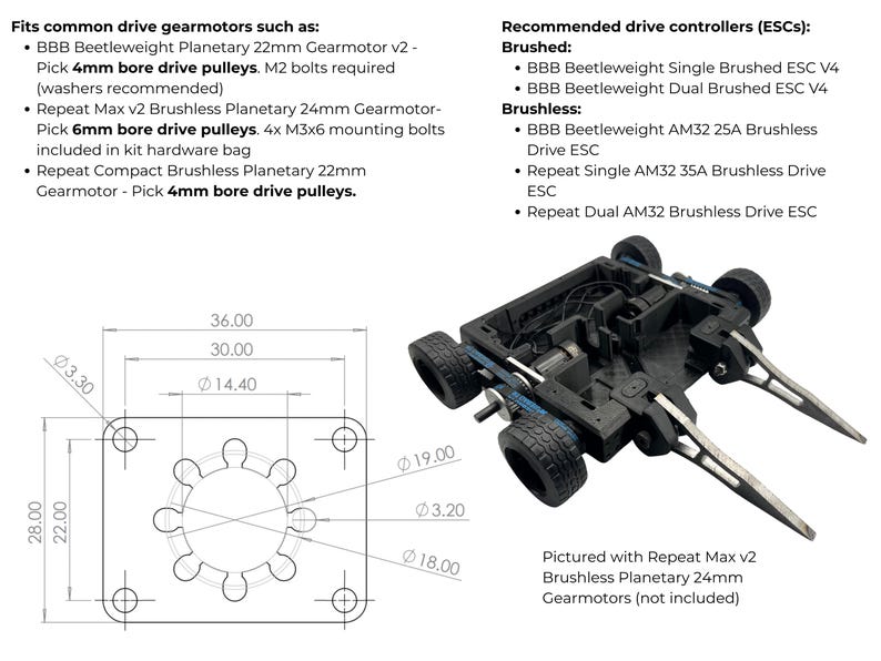 Nightclaw Combat Robot Kit I Beetleweight Battle Bot Drive Chassis I ...