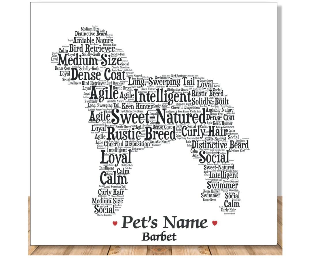 Personalized Barbet Dog Art Print | Pet Loss Memorial - Etsy