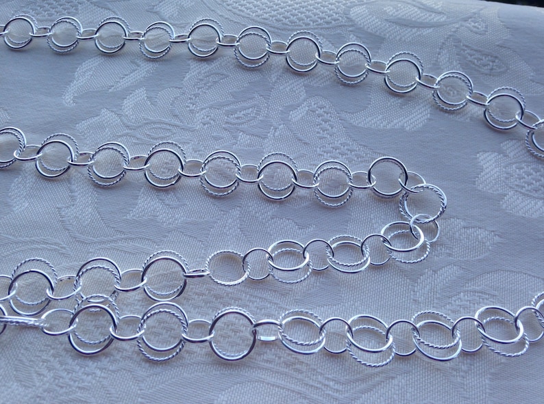 Sterling Silver Chain ID Badge Lanyard Medium Fancy Double | Etsy