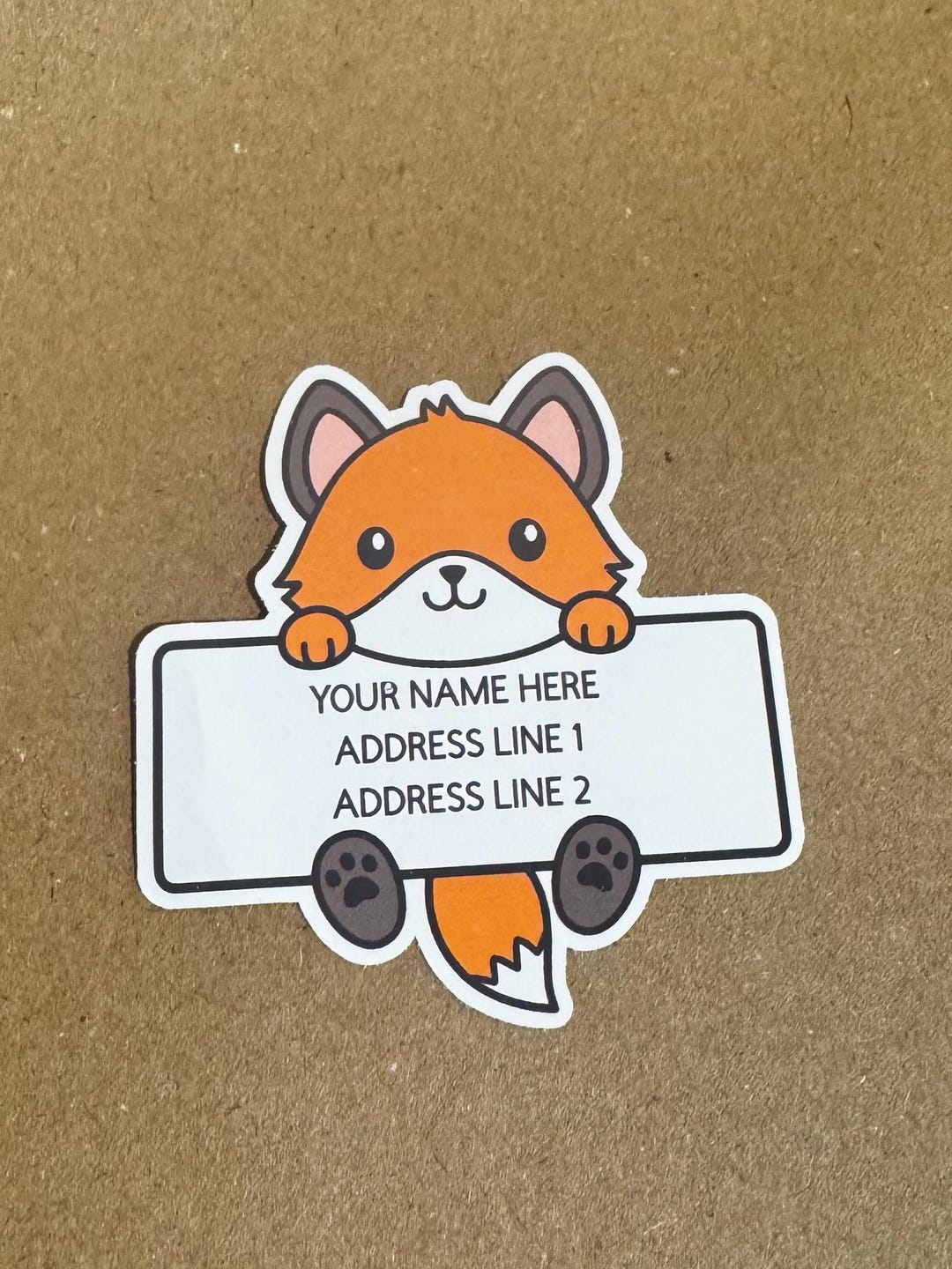 Custom Kawaii Fox Address Labels, Die Cut Stickers, Happy Mail - Etsy