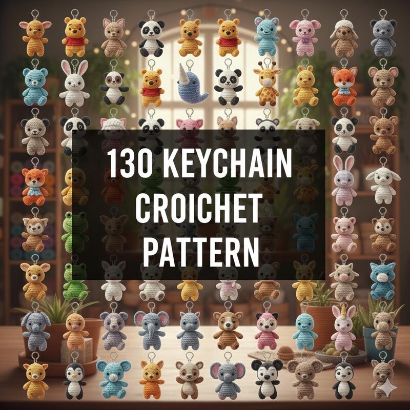 Crochet Cord Keychain - Etsy UK