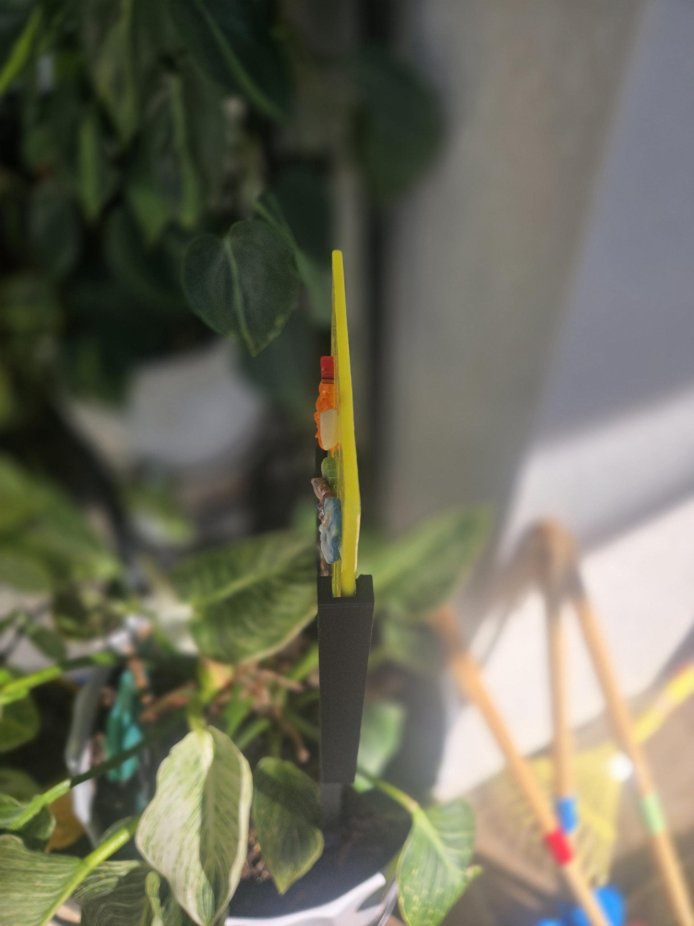 Set of 3 Black 4-inch Fused Glass Garden Stakes, Plant Art Display - Etsy