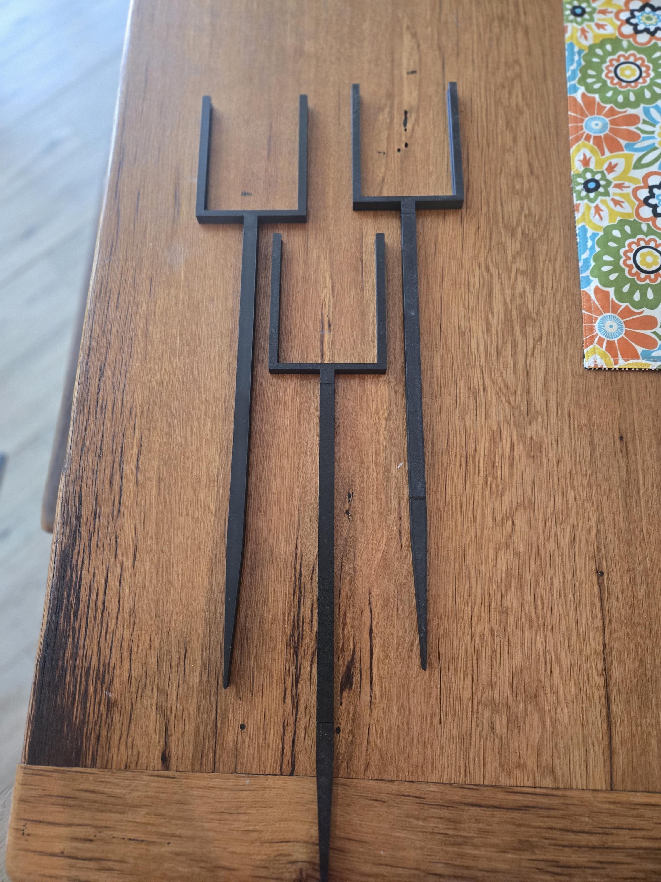 Set of 3 Black 4-inch Fused Glass Garden Stakes, Plant Art Display - Etsy