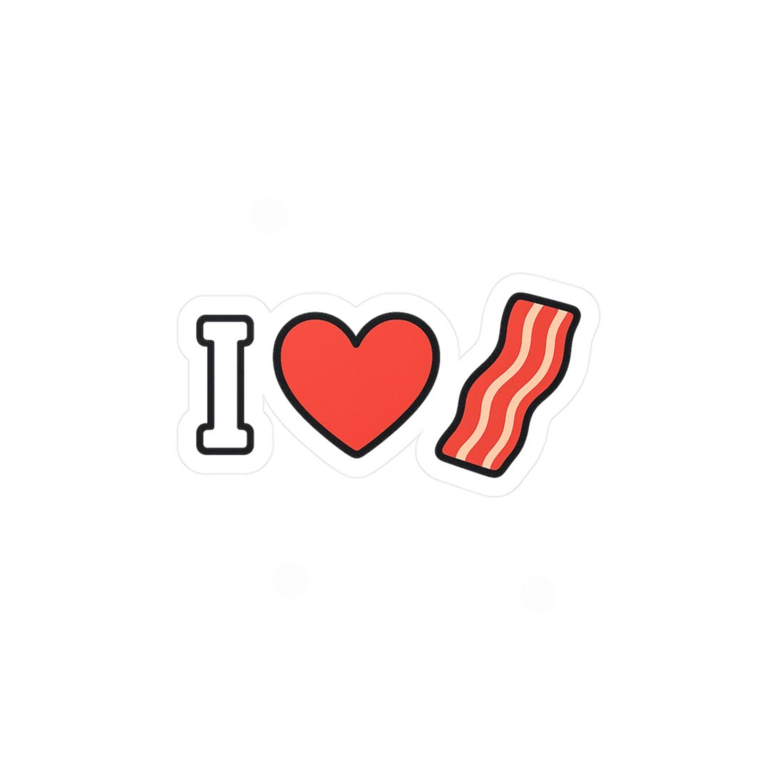 I Love Bacon Kiss-cut Vinyl Decal | Food Lover Sticker - Etsy