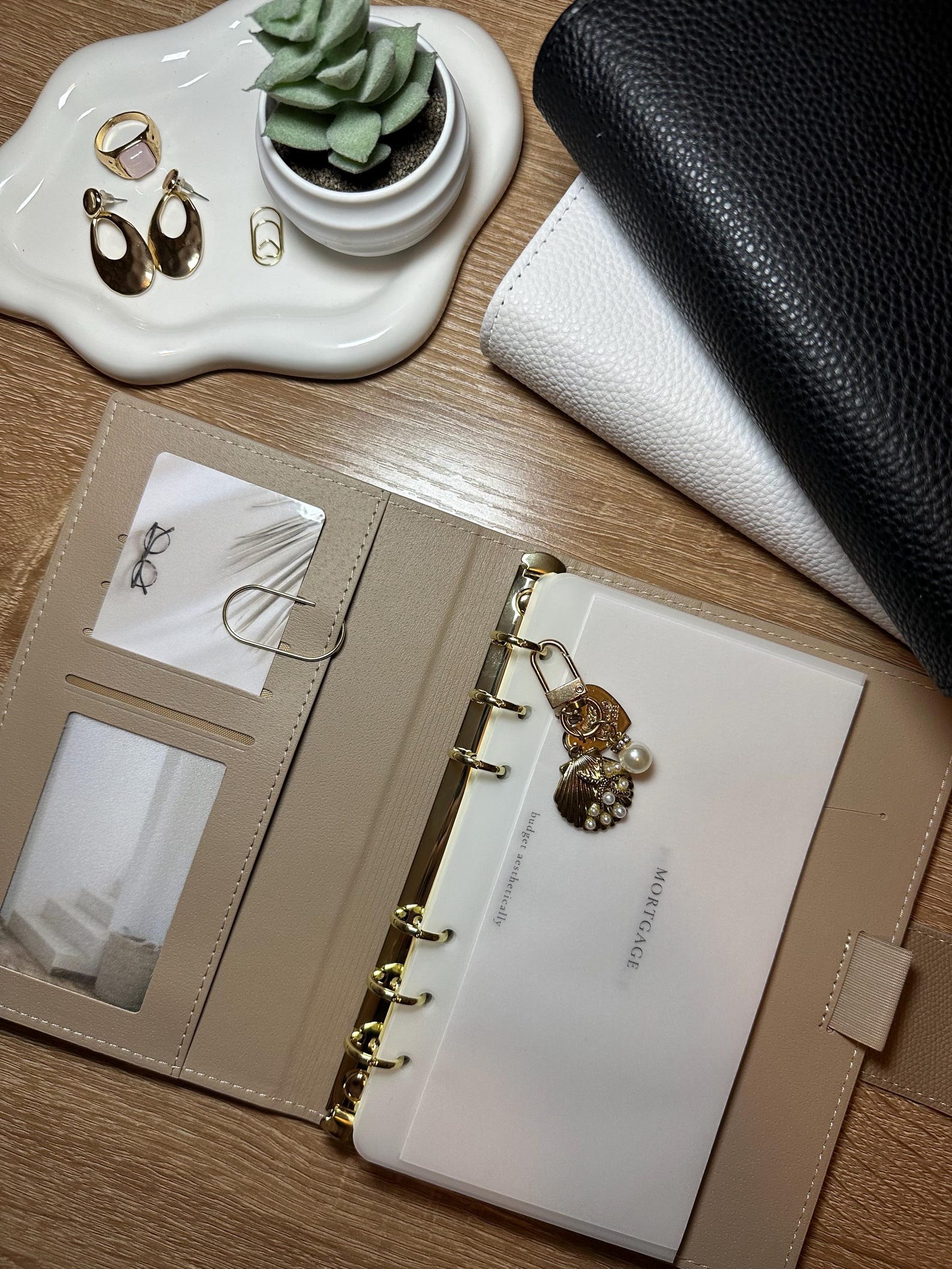 A6 Budget Binder | Pebble Neutral Binder With Gold Clasp | Earthy ...