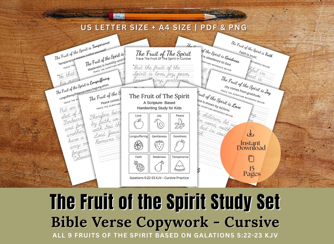 The Fruit of the Spirit Bible Study and Handwriting Practice Set ...
