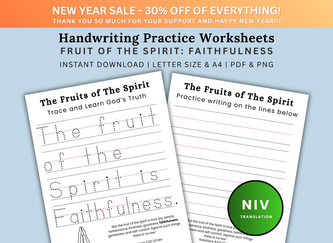 Fruit of the Spirit Handwriting Practice – Faithfulness | NIV Bible ...