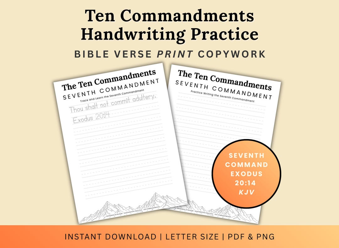 Exodus 20:14 KJV – Seventh Commandment – the Ten Commandments PRINT ...