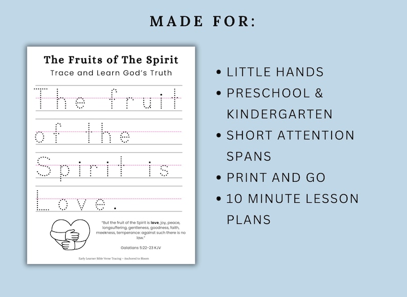 Fruit of the Spirit Handwriting Practice – Love | KJV Bible Study ...