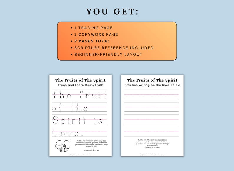 Fruit of the Spirit Handwriting Practice – Love | KJV Bible Study ...