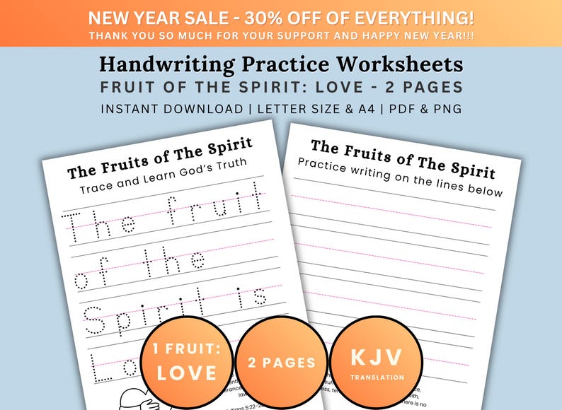 Fruit of the Spirit Handwriting Practice – Love | KJV Bible Study ...