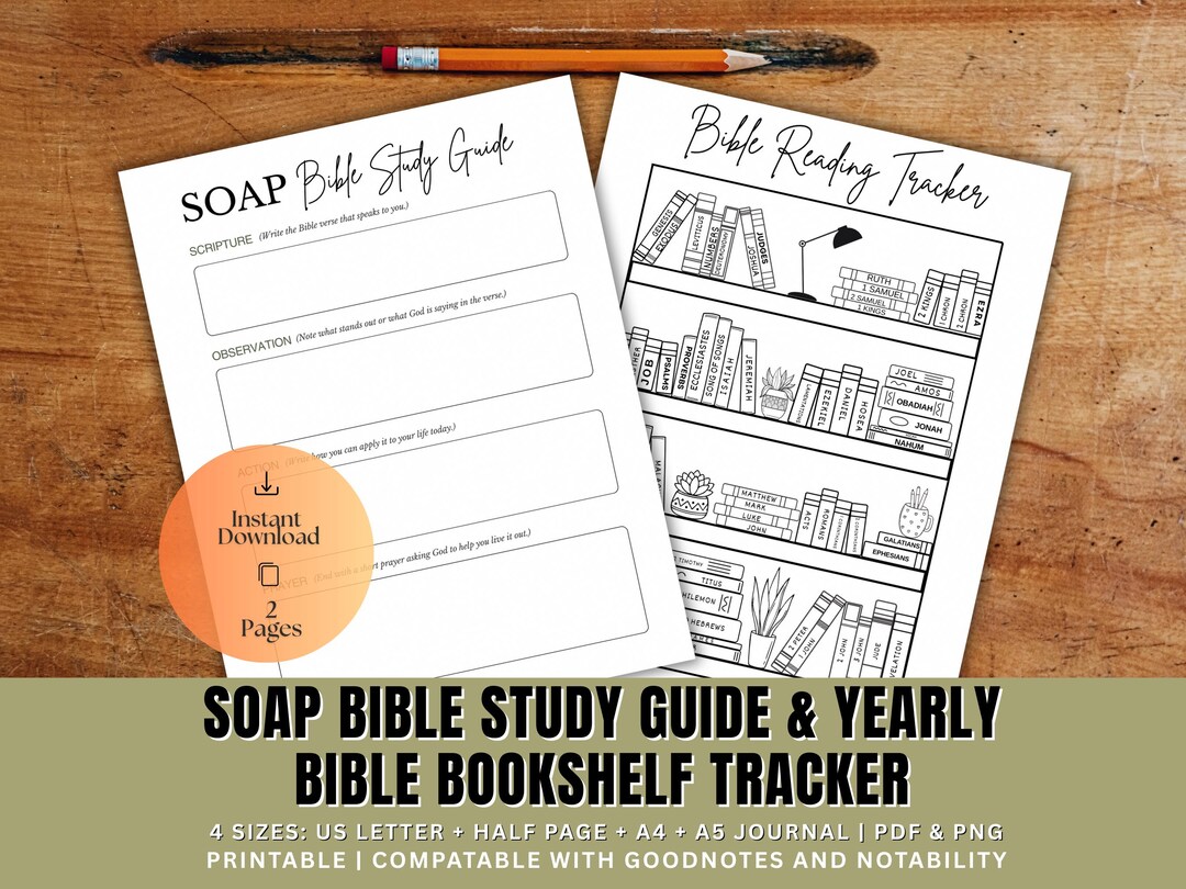 SOAP Bible Study Guide & Bible Bookshelf Coloring Printable, Bible Book ...