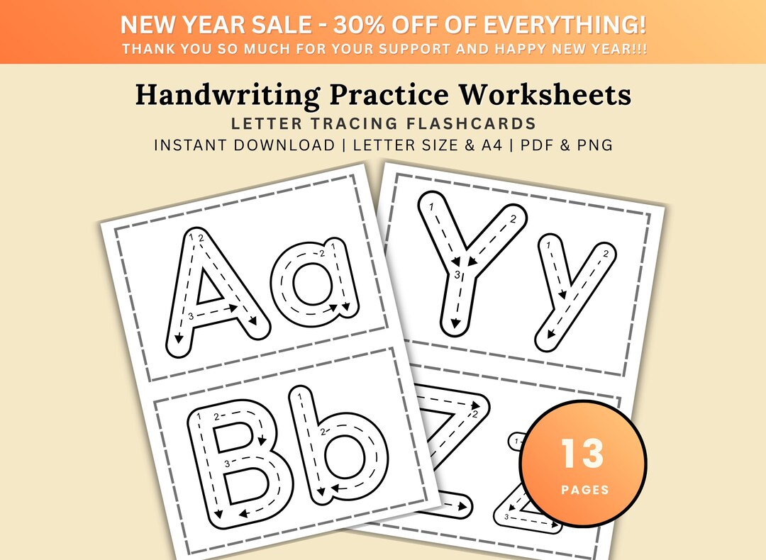 ABC Letter Tracing Flashcards | Printable Alphabet Handwriting Practice ...