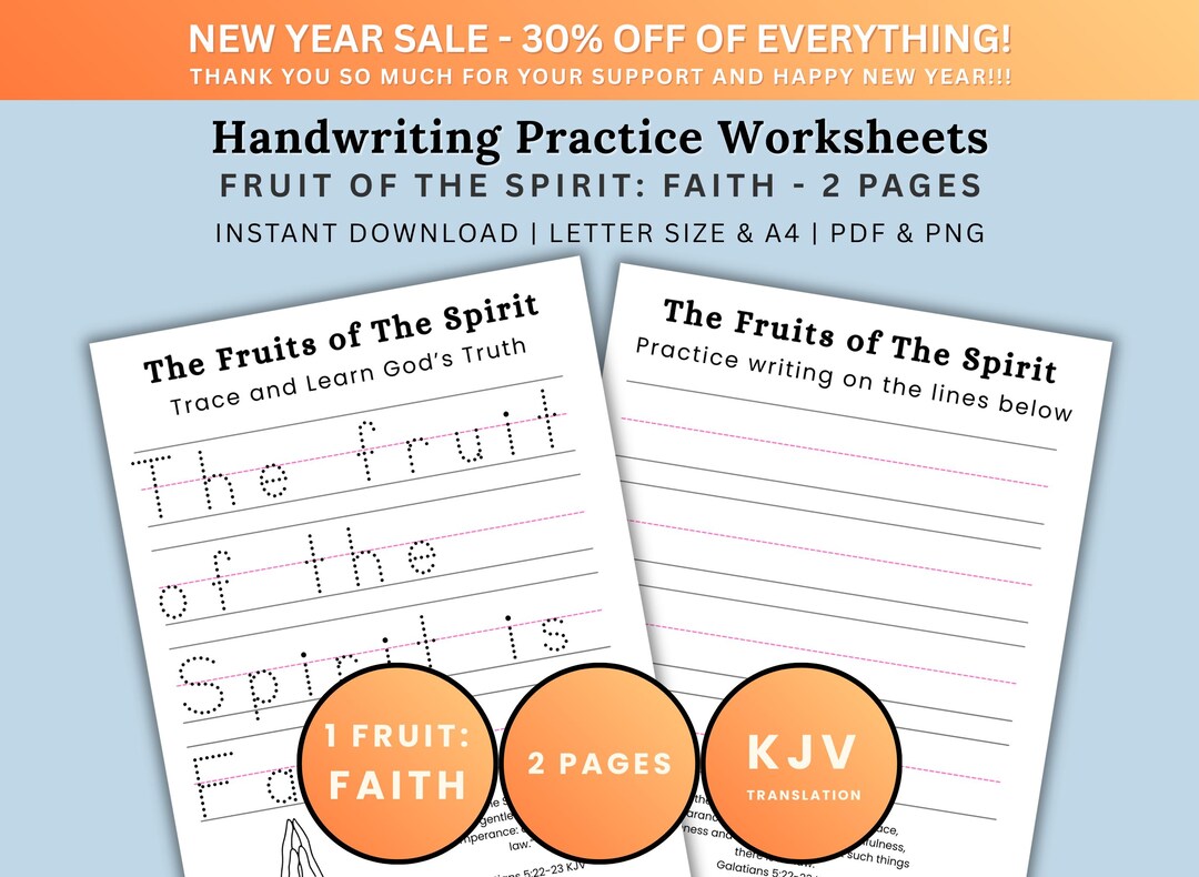 Fruit of the Spirit Handwriting Practice – Faith | KJV Bible Study ...