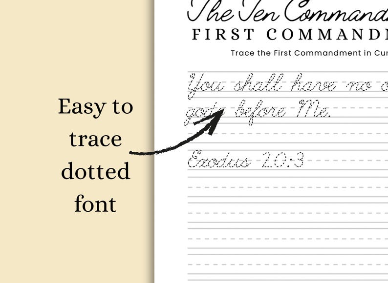 The Ten Commandments ESV Handwriting Practice Print + Cursive ...