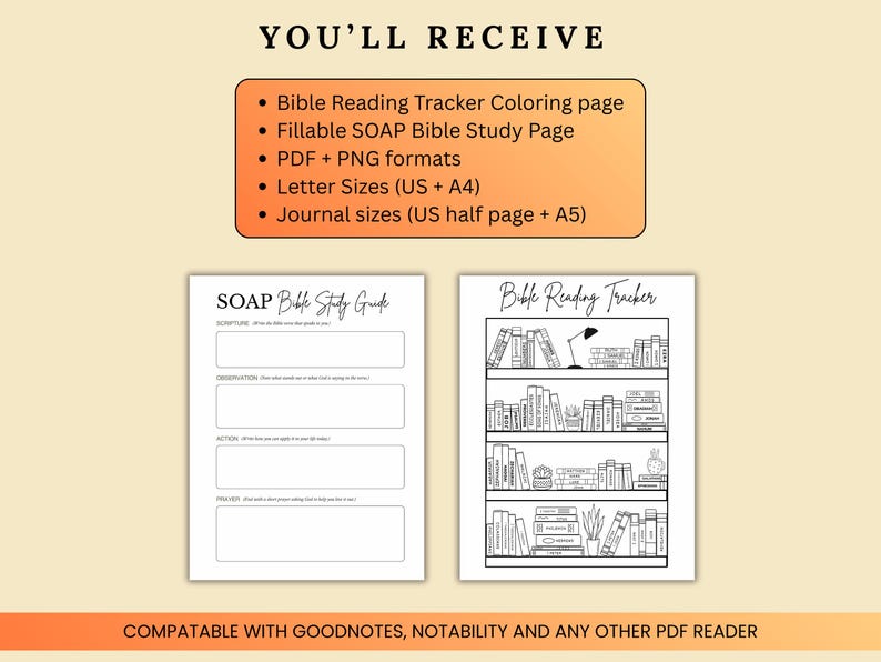 SOAP Bible Study Guide & Bible Bookshelf Coloring Printable, Bible Book ...