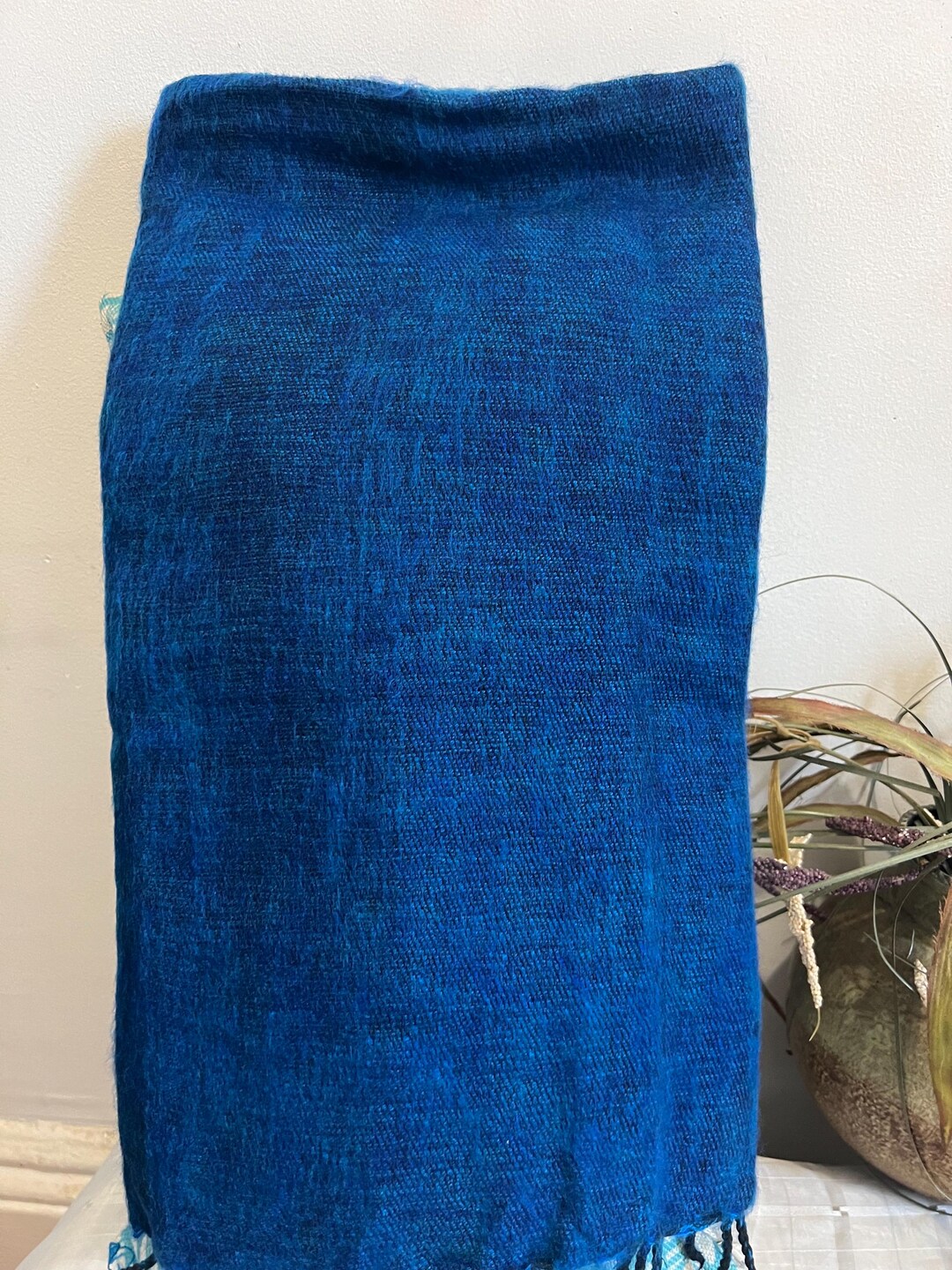 Himalayan Yak Wool Shawl Scarf Wrap Throws Elegant Blue - Etsy