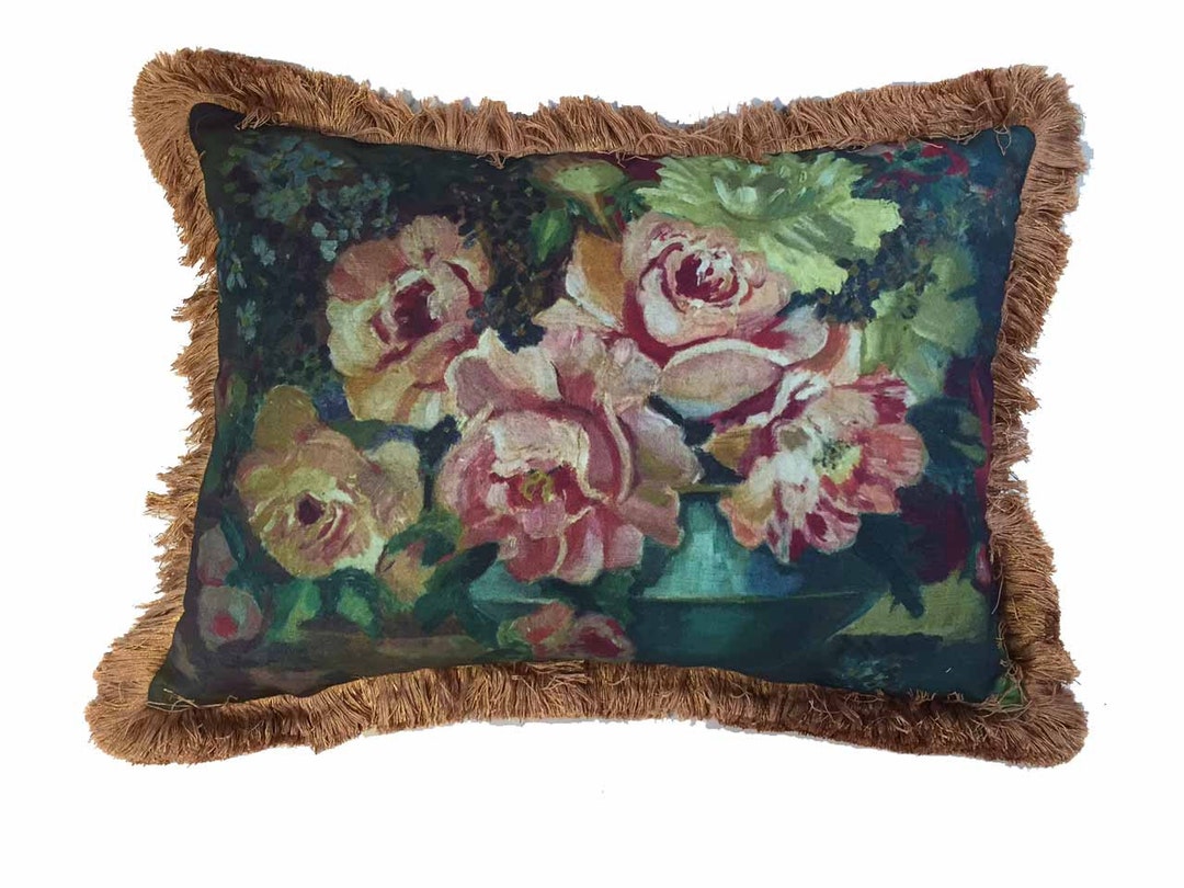 Agnes Sherman Painted Roses Pillow - Etsy