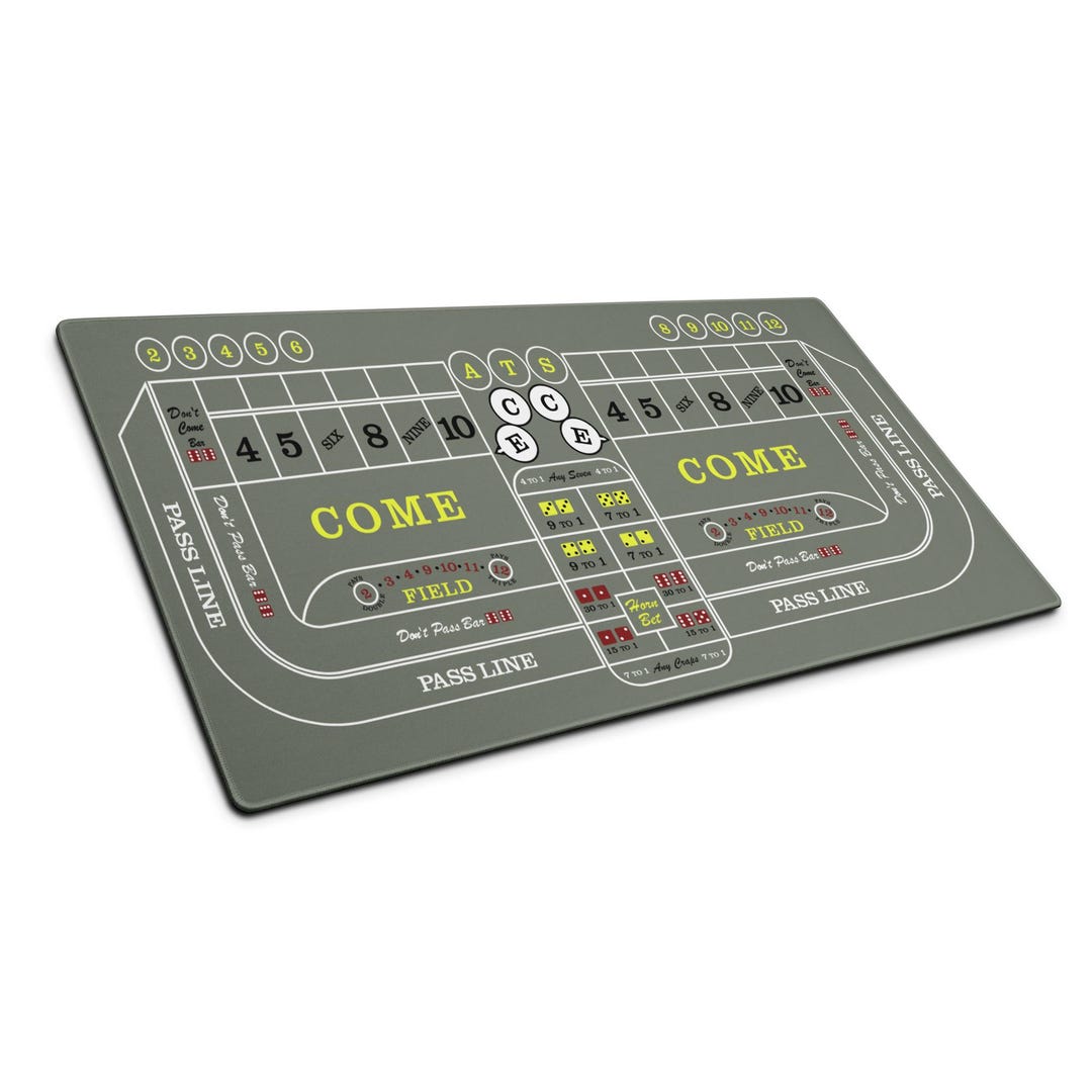 Clay Casino Craps Desk Pad | Unique Gift for Him, Vegas Home Office ...