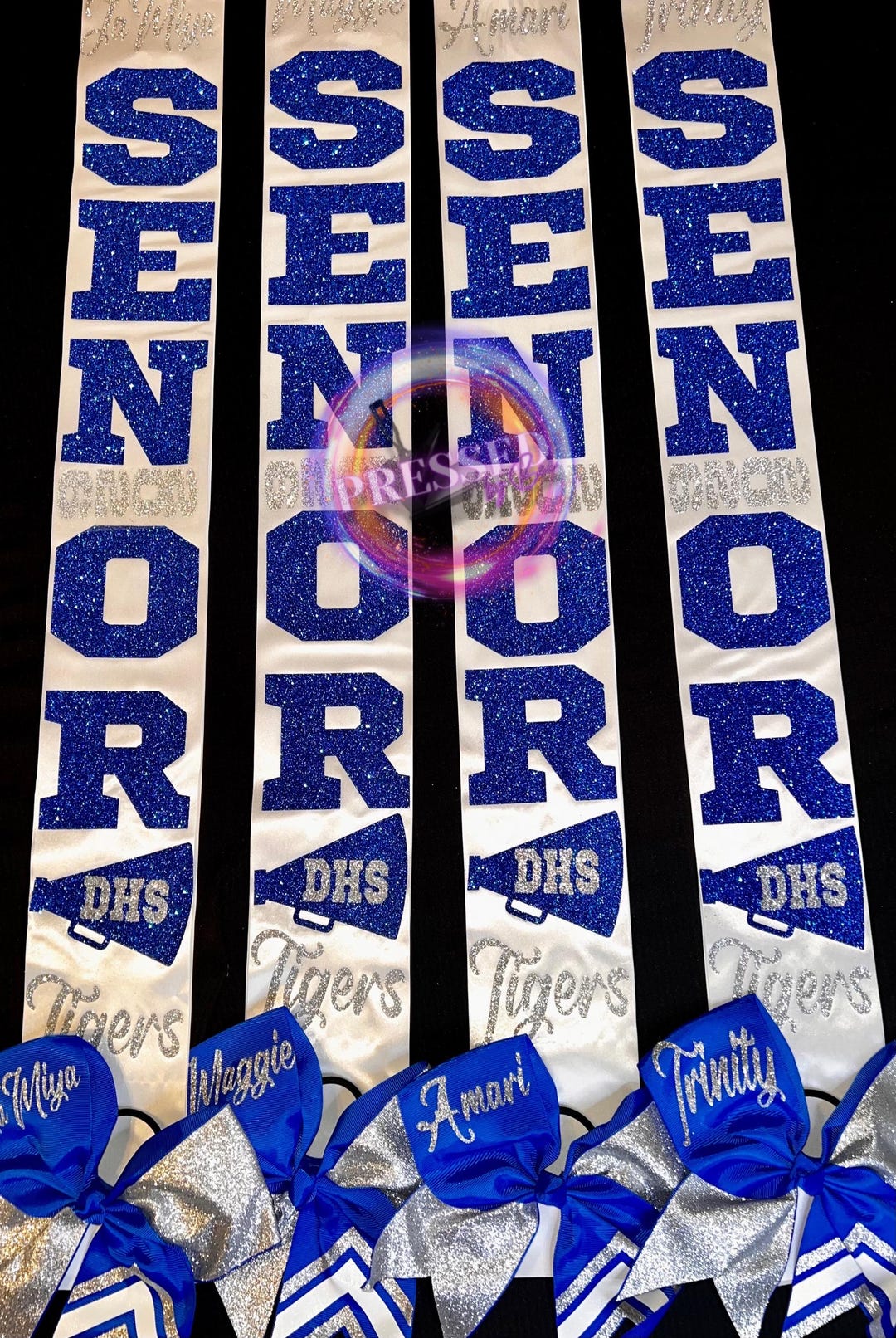 Personalized Senior Cheer Stole With (optional) Matching Bow – Glitter ...