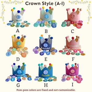 Personalized Birthday Crown Custom Name Number Badges Adjustable ...