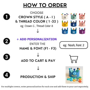 Personalized Birthday Crown Custom Name Number Badges Adjustable ...