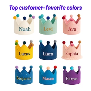 Personalized Birthday Crown Custom Name Number Badges Adjustable ...
