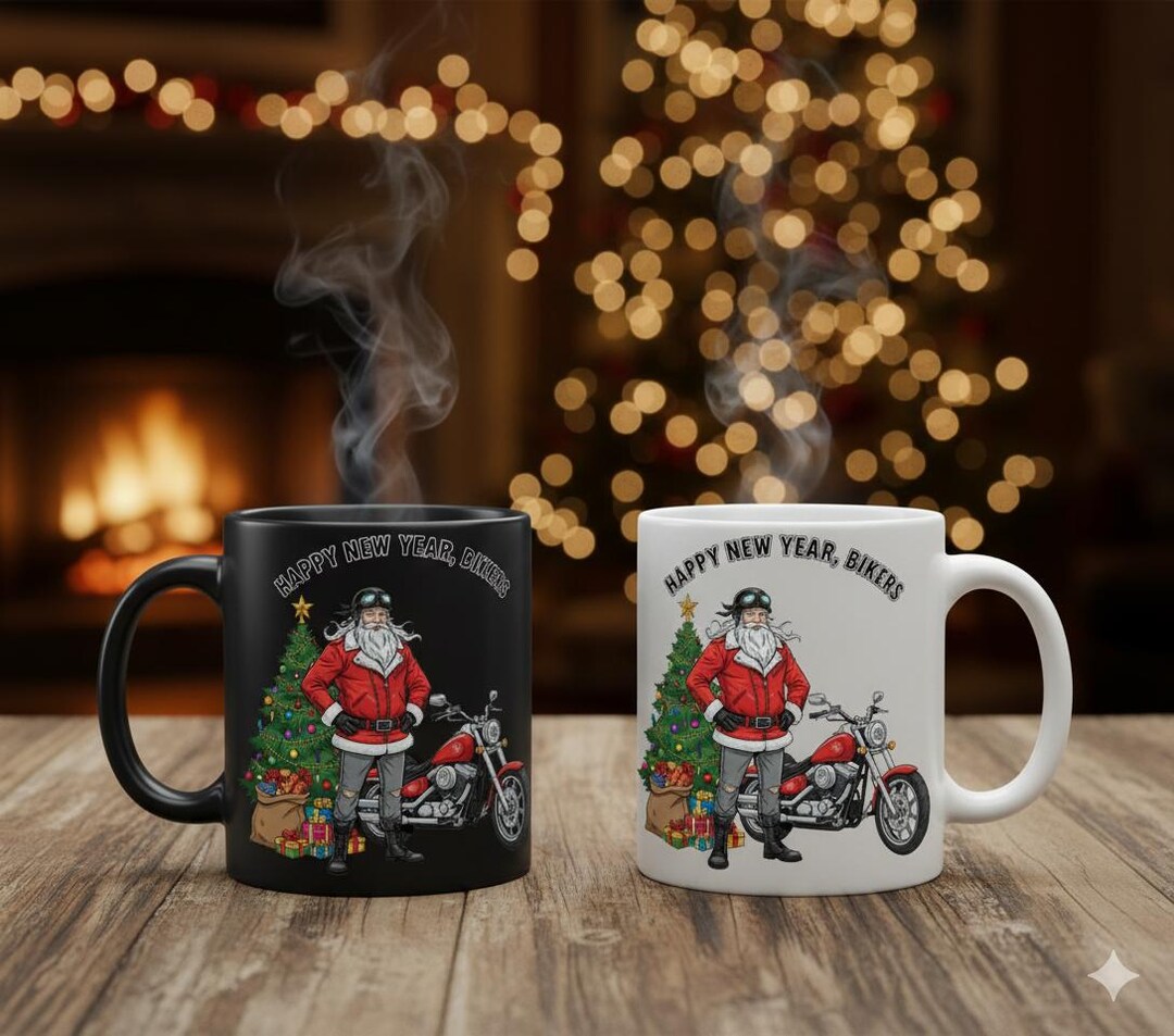 Biker Santa SVG PNG Clipart Rocker Santa Christmas Digital Design ...