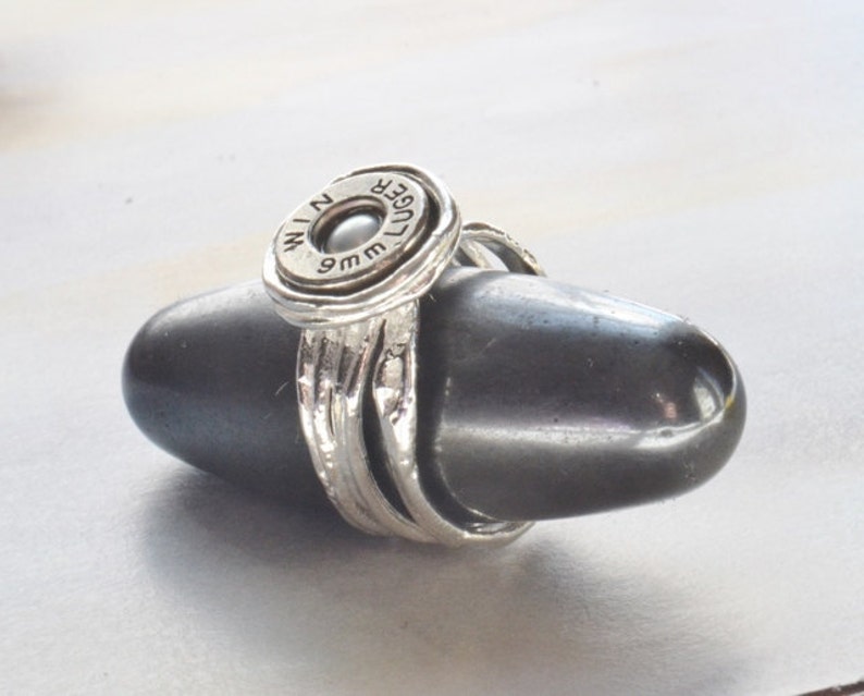 Bullet Jewelry Pearl Bullet Ring Silver Bullet Ring White - Etsy